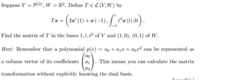 Solved Suppose V P W R Define TEL VW By To Chegg Com