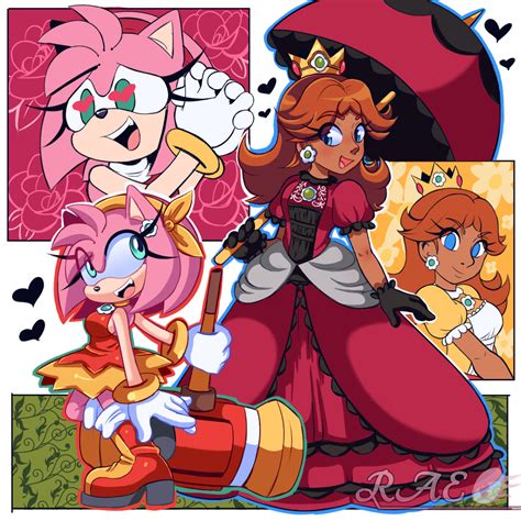 Princess Peach And Sonic Kissing