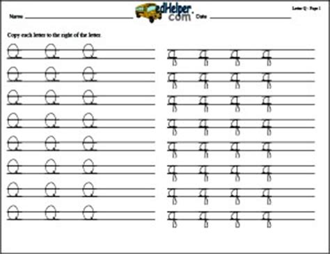 Writing Cursive Letter Q Practice Activities Worksheets Printables And Lesson Plans