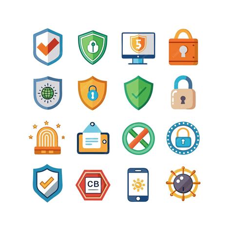Premium Vector Security Icon Set Collection Vector Illustration