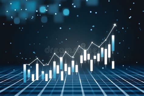 Futuristic Stock Market Chart With Colorful Bars On Digital Background