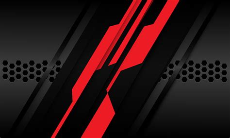 추상적 인 빨간색 어두운 회색 카본 메탈릭 사이버 폴리곤 슬래시 허니콤 패턴 디자인 현대 미래 기술 배경 벡터 일러스트 0명에 대한 스톡 벡터 아트 및 기타 이미지 Istock