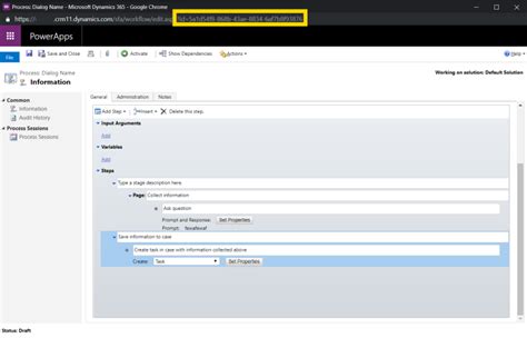 dynamics 365 trigger a dialog with javascript masters development