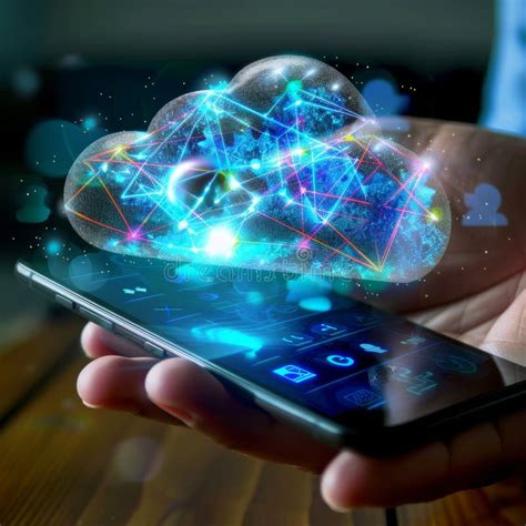 Businessman Using Smart Phone With Cloud Computing Connection And