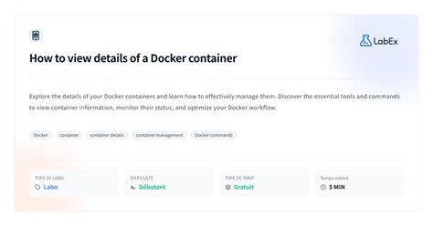 Afficher Les Détails Dun Conteneur Docker Labex