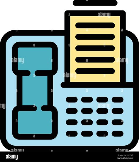 Fax Ink Icon Outline Vector Toner Cartridge Printer Copier Color Flat