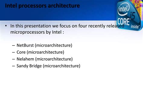 Final Draft Intel Core I5 Processors Architecture Pptx