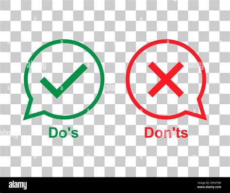 Set Of Check Do Dos Mark Correct Wrong Sign Vector Illustration