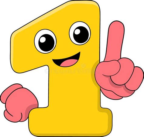 Cartoon Number One Character With Happy Expression For Promotional