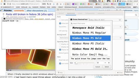fonts still broken in fedora 38 xfce spin r xfce