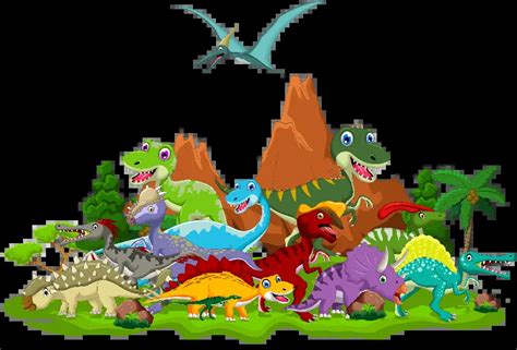 مجموعه عکس وکتور دایناسور واقعی و کارتونی با فرمت Png و رایگان