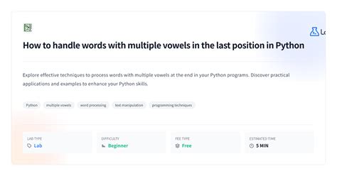 How To Handle Words With Multiple Vowels In The Last Position In Python Labex