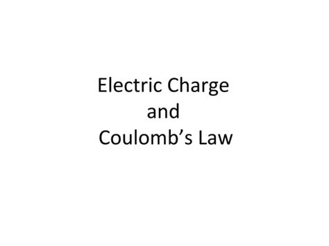 Coulombs Law Ppt