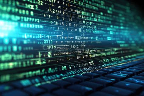 Digital Binary Code On A Computer Keyboard 3d Rendering Toned Image