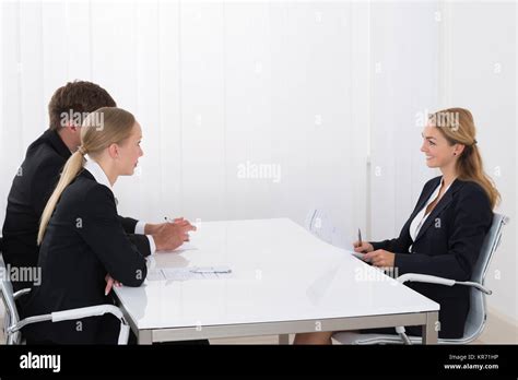 Female Manager Interviewing An Applicant Stock Photo Alamy