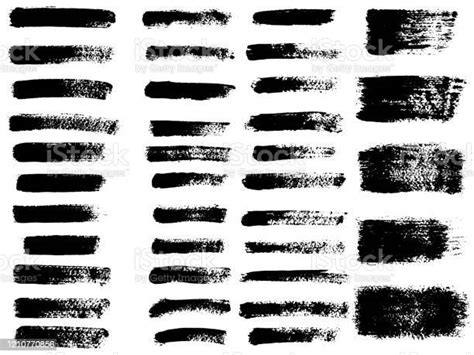 그려진 그런 지 줄무늬 세트입니다 검은 색 레이블 배경 페인트 텍스처 브러시 스트로크 벡터입니다 핸드메이드 디자인 0명에 대한