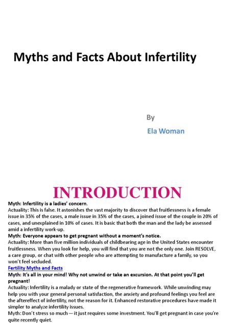 Myths And Facts About Infertility Pdf Infertility Gynaecology