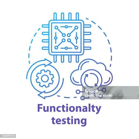 기능 테스트 개념 아이콘입니다 블랙 박스 테스트 아이디어 얇은 라인 일러스트 네트워크 서비스 작업을 위한 시스템 설정 벡터 절연