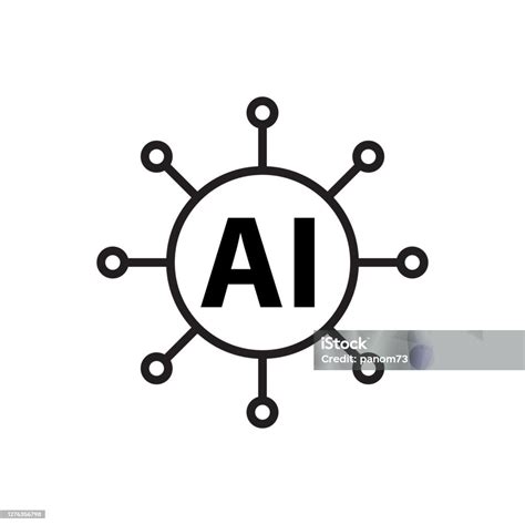 그래픽 디자인 로고 웹 사이트 소셜 미디어 모바일 앱 Ui 일러스트레이션을 위한 인공 지능 Ai 프로세서 칩 벡터 아이콘 기호