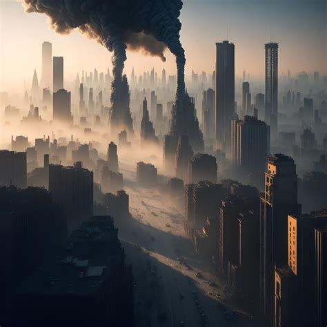 Contaminación Del Aire En La Ciudad Foto Premium