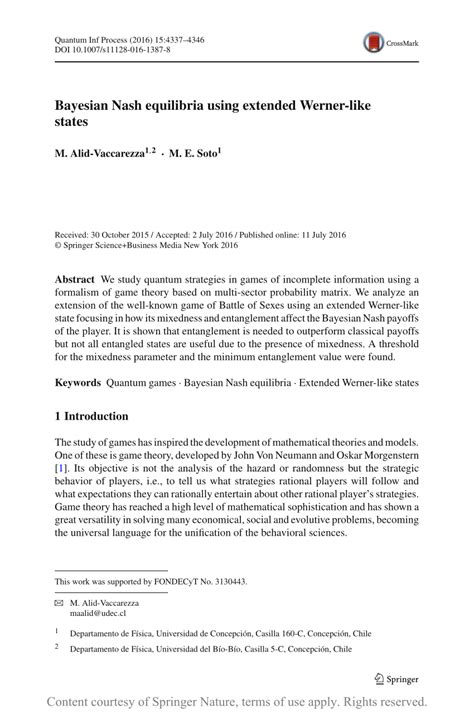Bayesian Nash Equilibria Using Extended Werner Like States Request Pdf