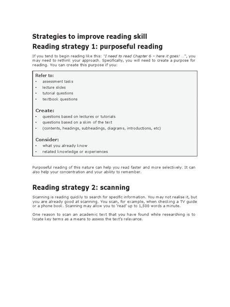 Strategies To Improve Reading Skill Pdf Speed Reading Vocabulary