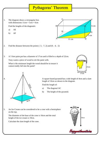 Pythagoras Theorem For Gcse 4 Worksheets With Answers Teaching Resources