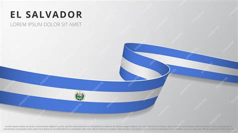 Premium Vector Flag Of El Salvador Realistic Wavy Ribbon With