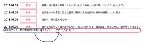 長い文章の中で途中から改行したい
