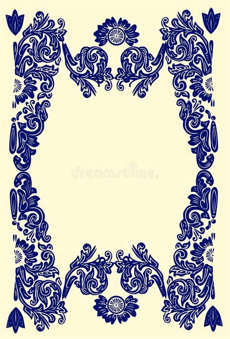 Flower Beige Frame On Black Stock Illustration Illustration Of Botany