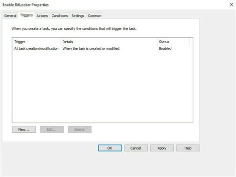 schedule a task to enable bitlocker via powershell windows