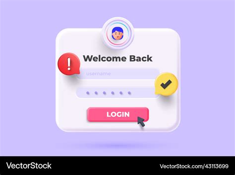 Modern D Of Login Concept Royalty Free Vector Image