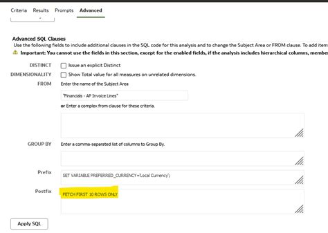 Max Number Of Row In A Obiee Report Details — Oracle Analytics