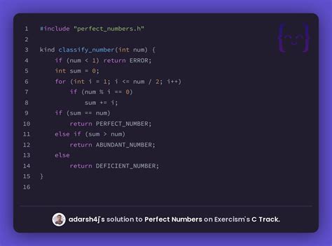 Adarsh4js Solution For Perfect Numbers In C On Exercism