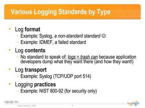 Cee Logging Standard Today And Tomorrow Ppt
