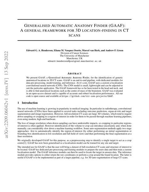 Pdf Generalised Automatic Anatomy Finder Gaaf A General Framework For 3d Location Finding