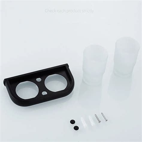 Держатель для зубных щеток для ванной комнаты матовое стекло двойные чашки для полоскания рта