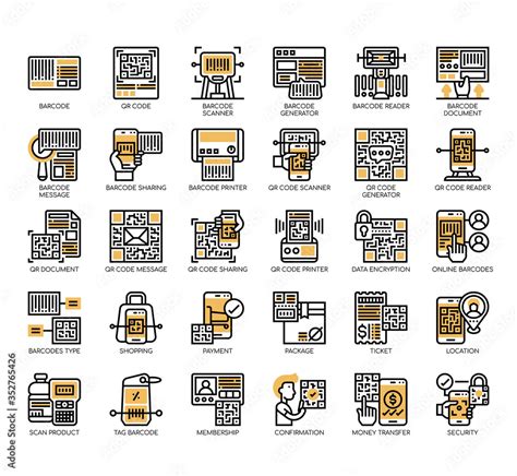 Set Of Barcode And Qr Code Thin Line And Pixel Perfect Icons For Any Web And App Project Stock
