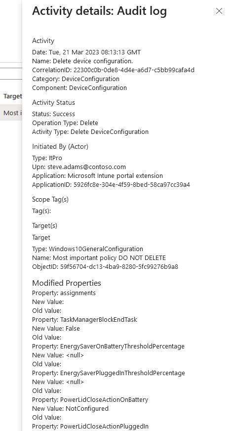 Intune Audit Logs Grants Website