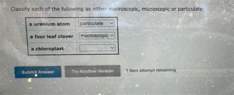 Solved Classify Each Of The Following As Either Macroscopic