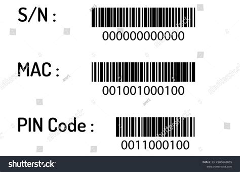 Serial Number Mac Address Pin Code Stock Vector Royalty Free 2205648055 Shutterstock
