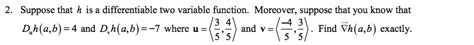 Solved 2 Suppose That H Is A Differentiable Two Variable Chegg