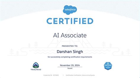 Darshan Singh On Linkedin Salesforce Aiassociate Salesforcecertification