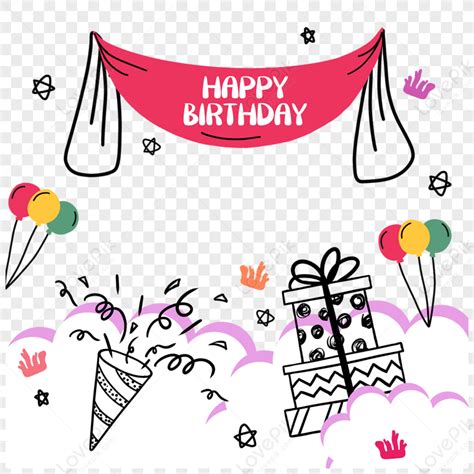 생일 흰 구름 일러스트 풍선 유영 경기 축하 테두리하얀휴일 Png 일러스트 무료 다운로드 Lovepik