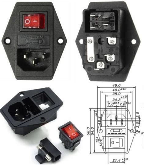 10a Ac 250v 3 Terminal Power Socket With Fuse Holder Rocker Switch Daraz Pk