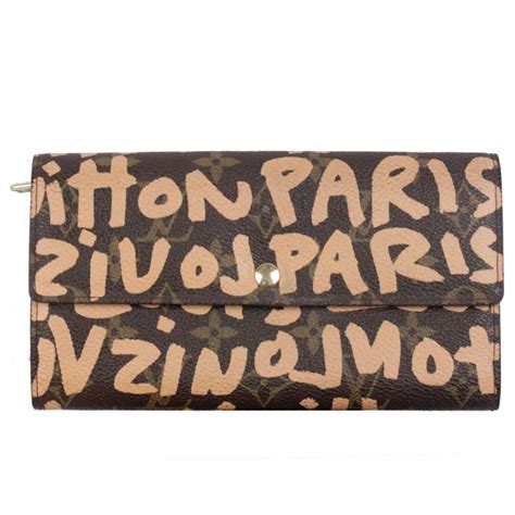 Louis Vuitton Monogram Sprouse Graffiti Peach Snap Long Wallet W Box