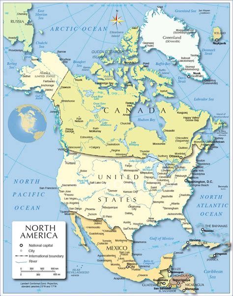 Mapa De América Del Norte Para Imprimir Descargar Gratis