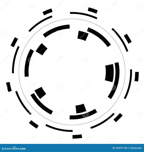 Random Circles With Dashed Lines Randomness Circular Concept Stock