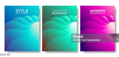 다이나믹 한 다채로운 그라데이션 질감 스타일 배경 디자인 현대 추상 벡터 배경 미래지향적 인 디자인 포스터 수직 세트 리퀴드