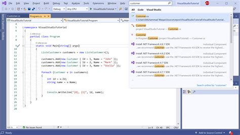 Visual Studio Visual Studio Search Visual Studio Tutorial